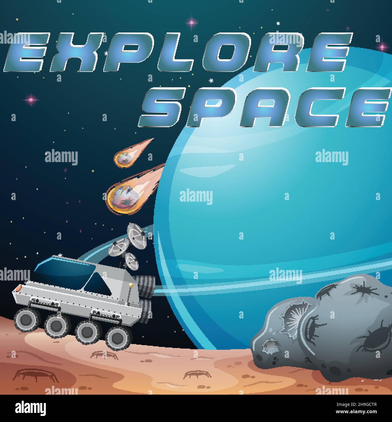 Explore Space poster design illustration Stock Vector Image & Art - Alamy