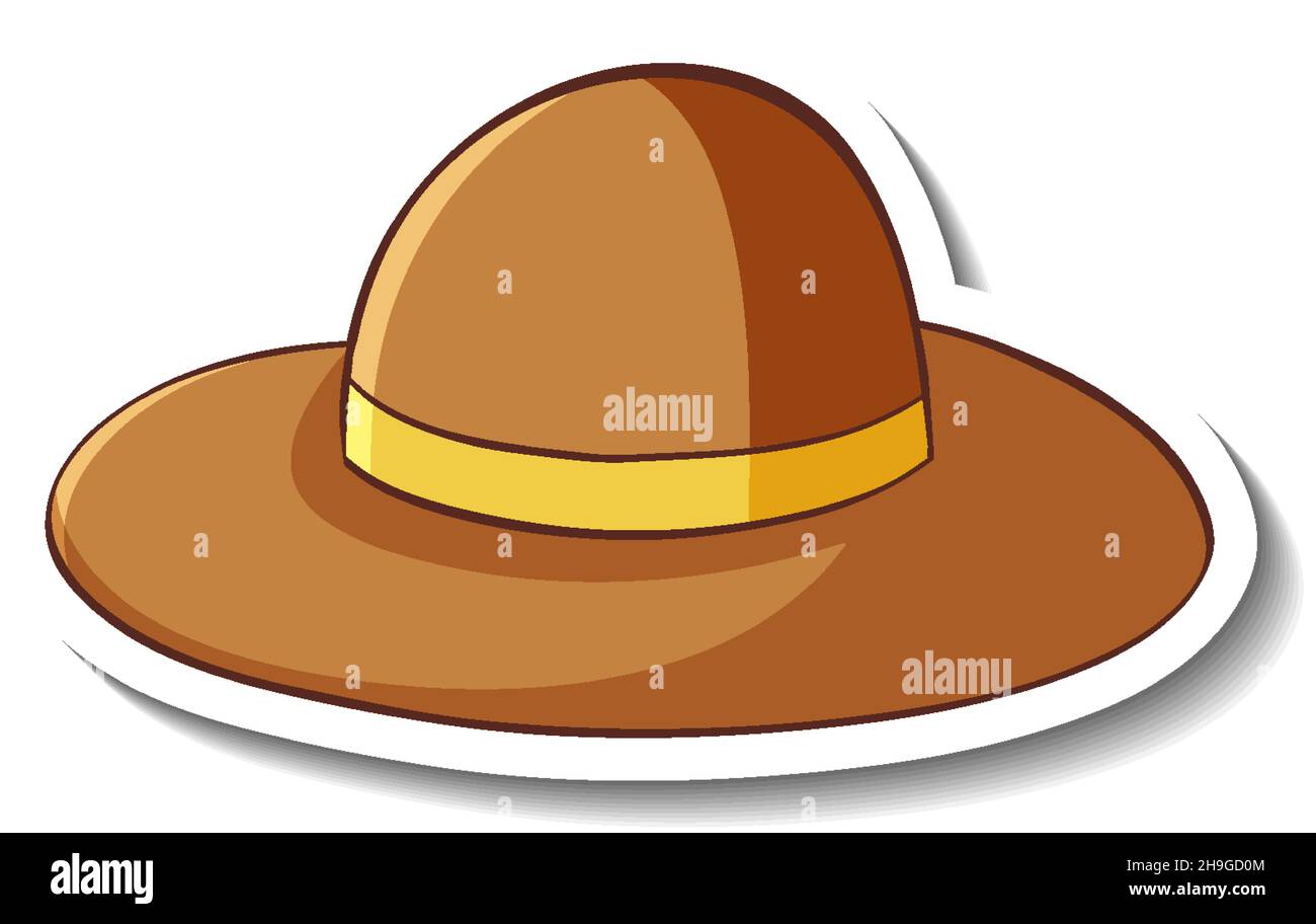 A sticker template with a floppy hat isolated illustration Stock Vector ...