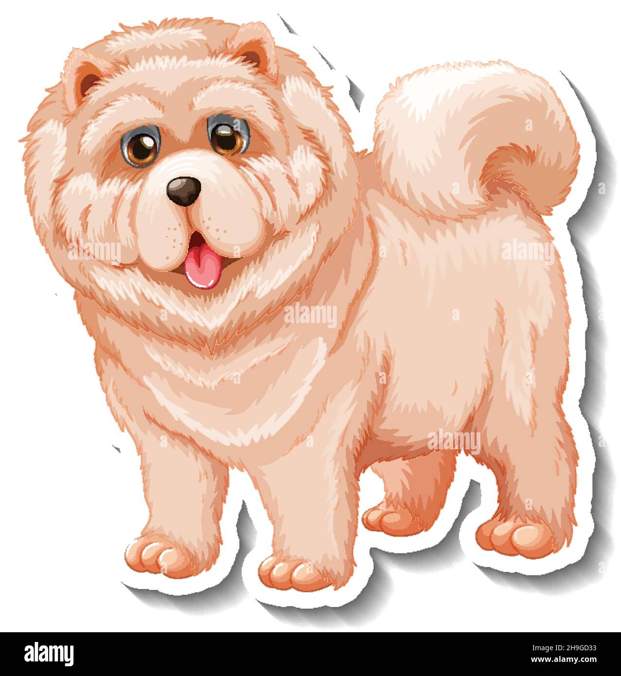 Chow chow dog cartoon sticker illustration Stock Vector Image & Art - Alamy