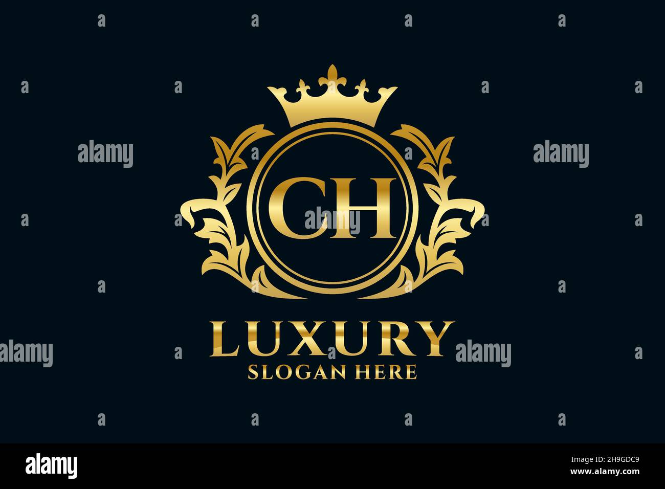 CH Letter Royal Luxury Logo template in vector art for luxurious ...