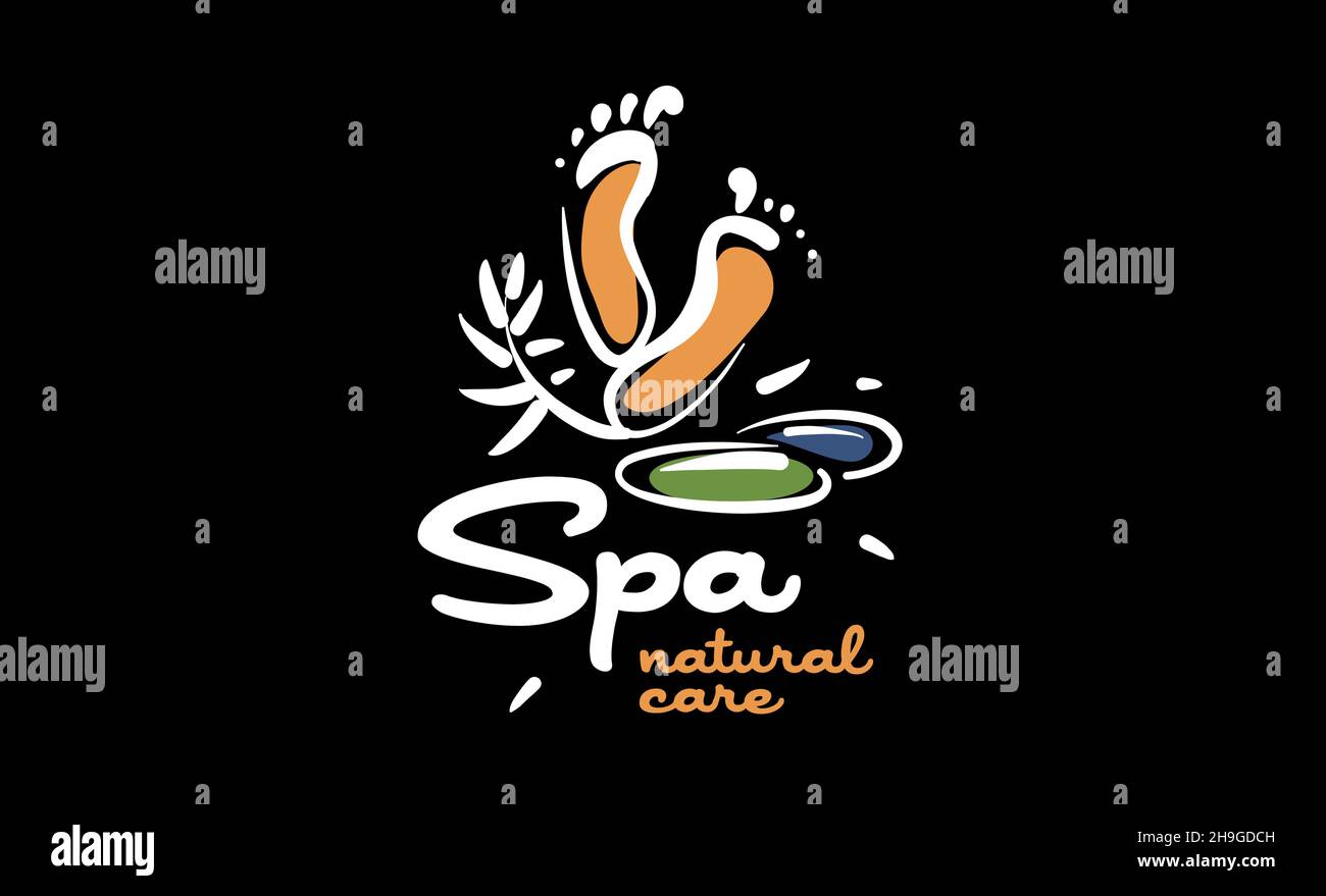 Drawn vector SPA logo on a black background Stock Vector Image & Art ...