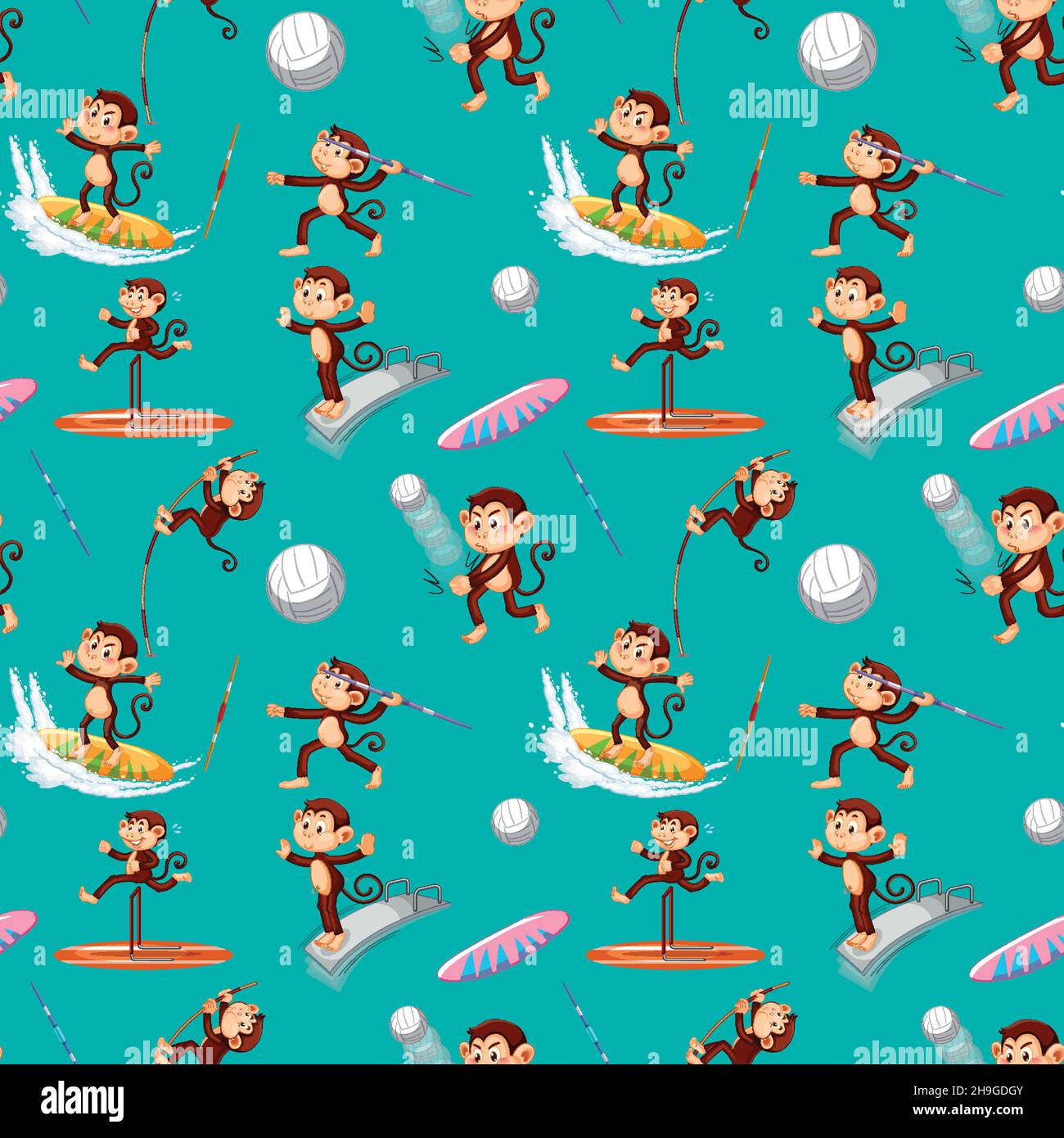 Monkey seamless pattern background illustration Stock Vector Image ...