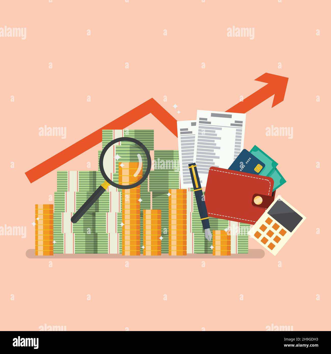 Money management concept. Flat style vector illustration Stock Vector ...