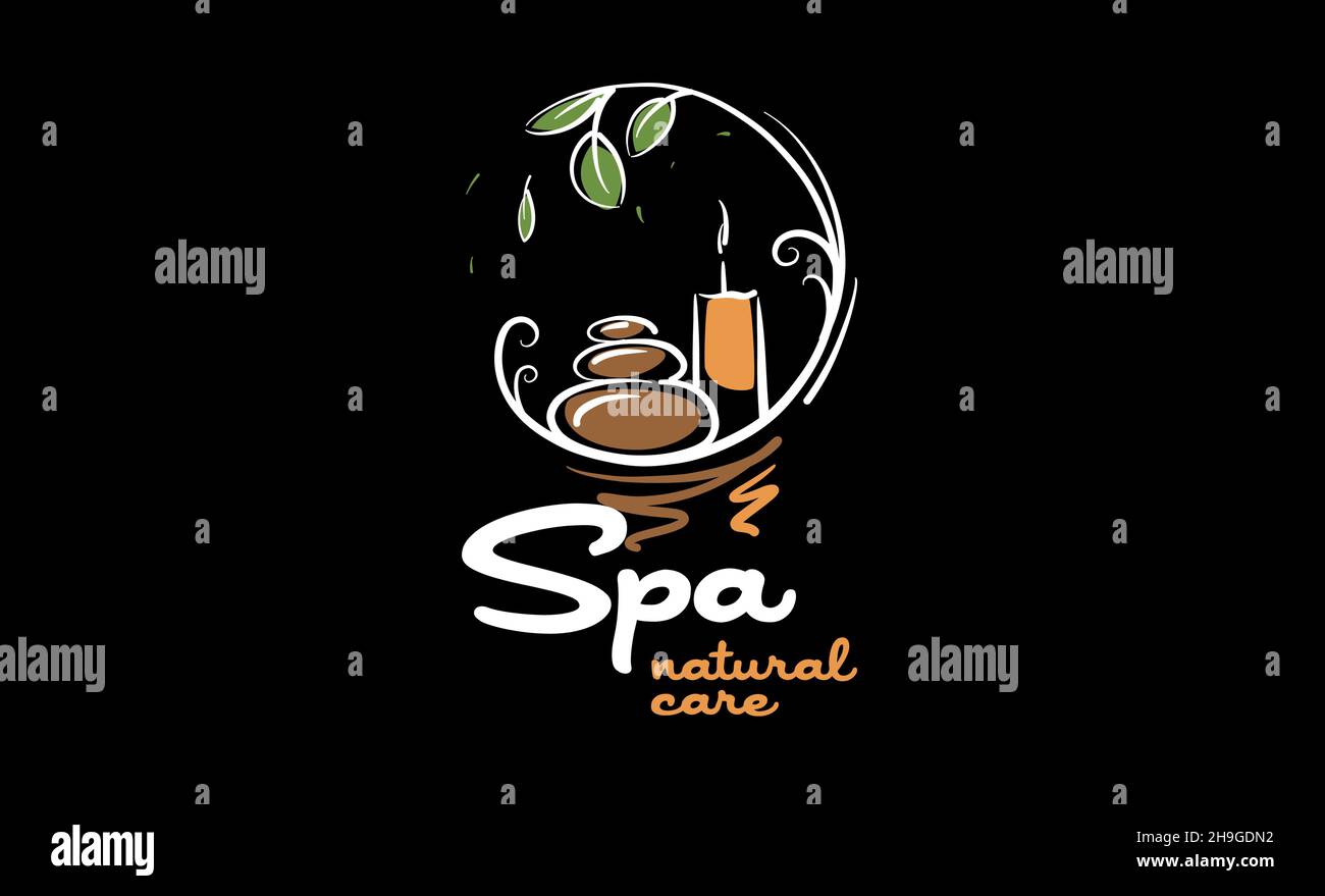 Drawn vector SPA logo on a black background Stock Vector Image & Art ...