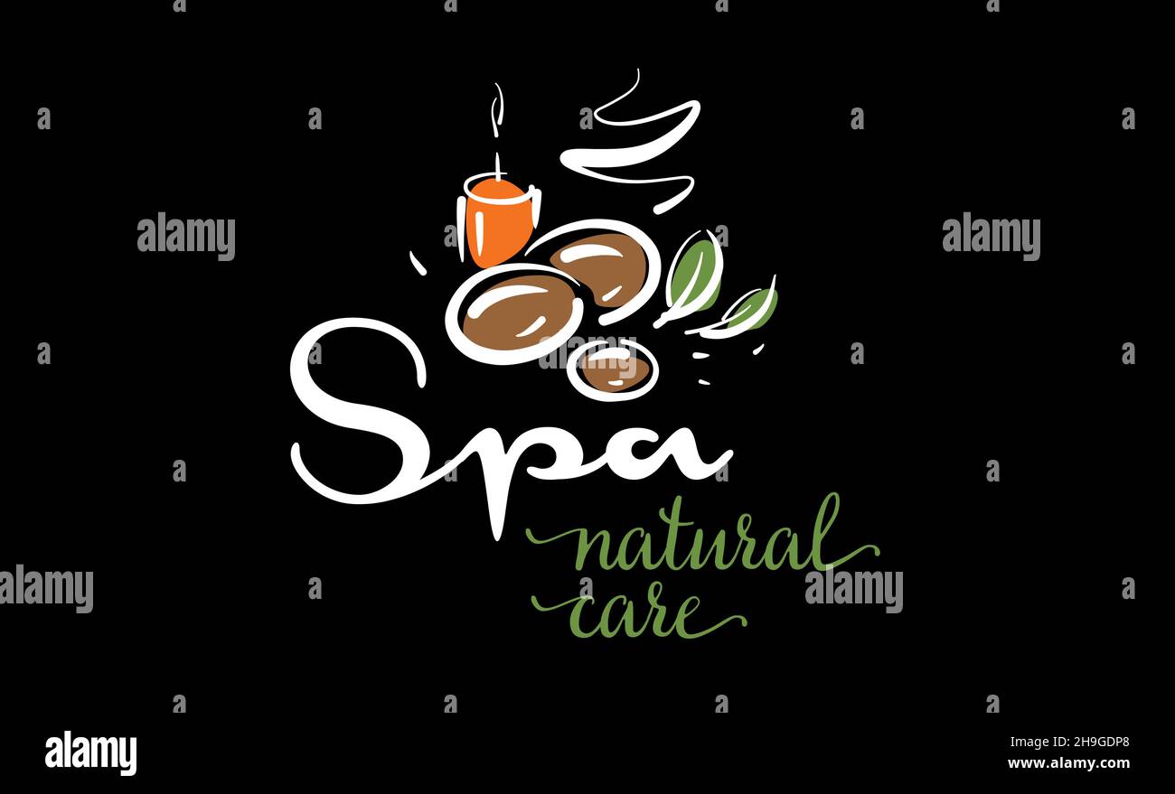 Drawn vector SPA logo on a black background Stock Vector Image & Art ...