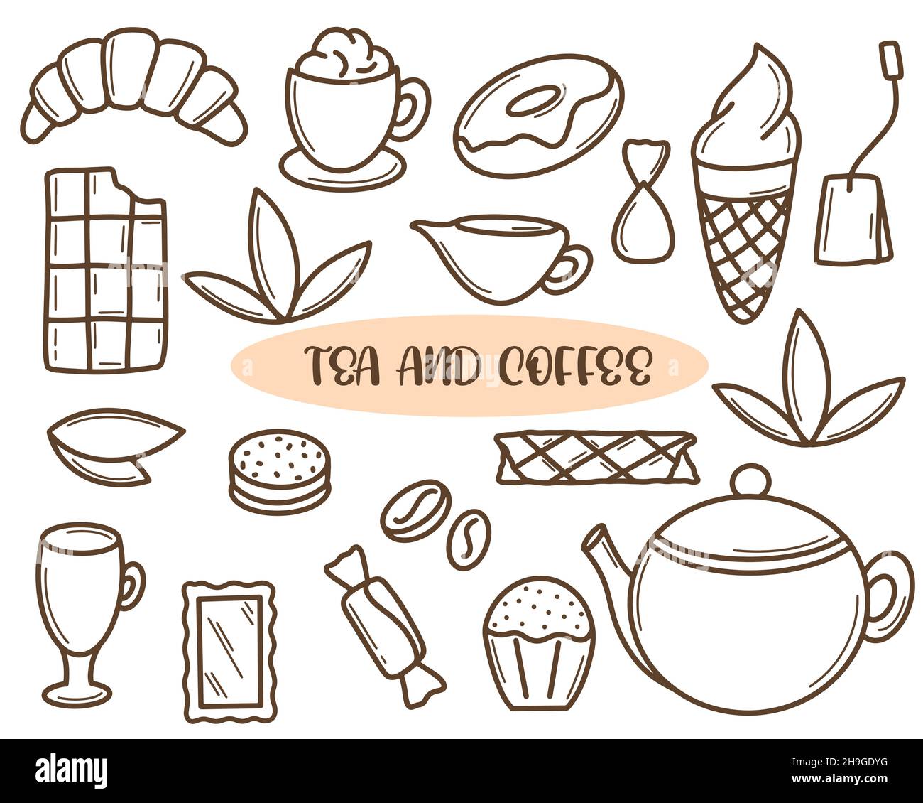 Cup coffee donut vector Cut Out Stock Images & Pictures - Alamy