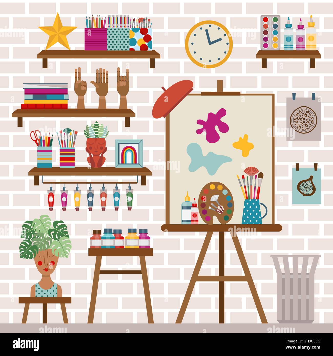 Home interior art Stock Vector Images - Alamy