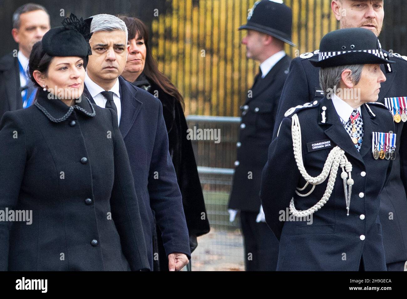 Home Secretary Priti Patel Mayor of London Sadiq Khan and Metropolitan ...