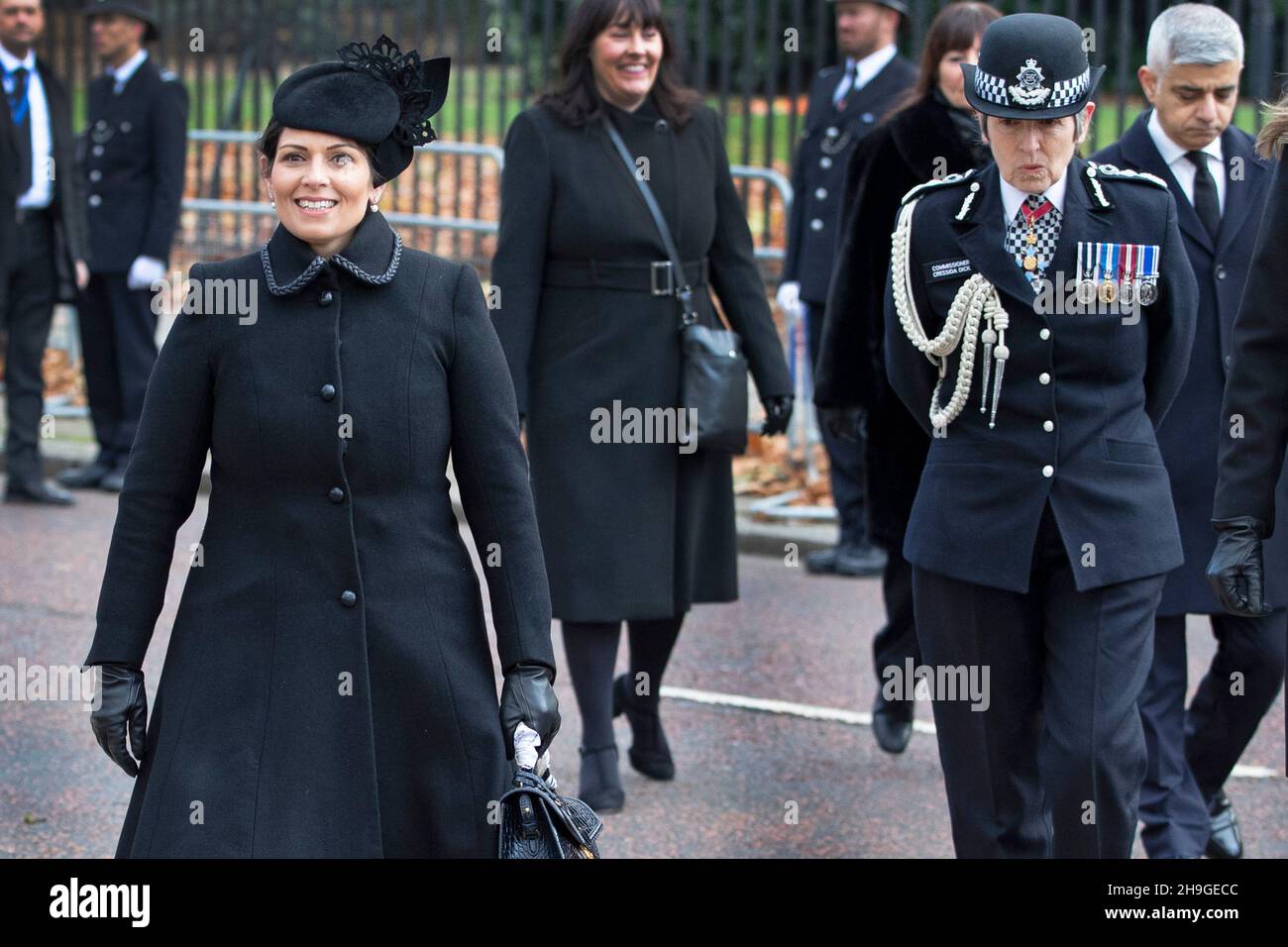 Home Secretary Priti Patel Mayor of London Sadiq Khan and Metropolitan ...