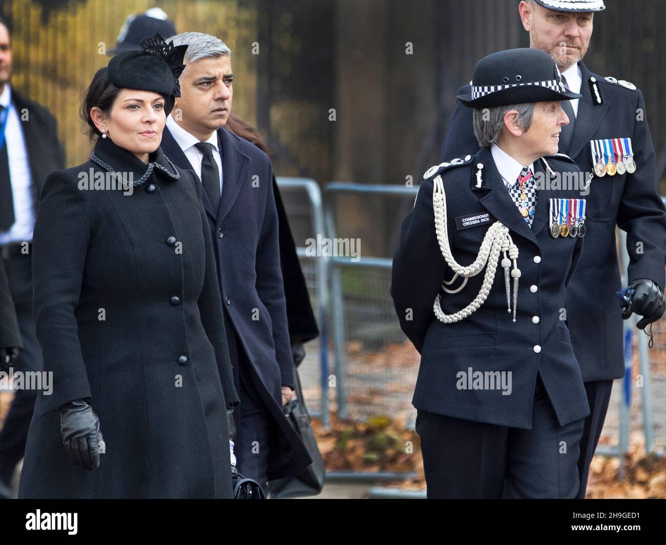 Home Secretary Priti Patel Mayor of London Sadiq Khan and Metropolitan ...