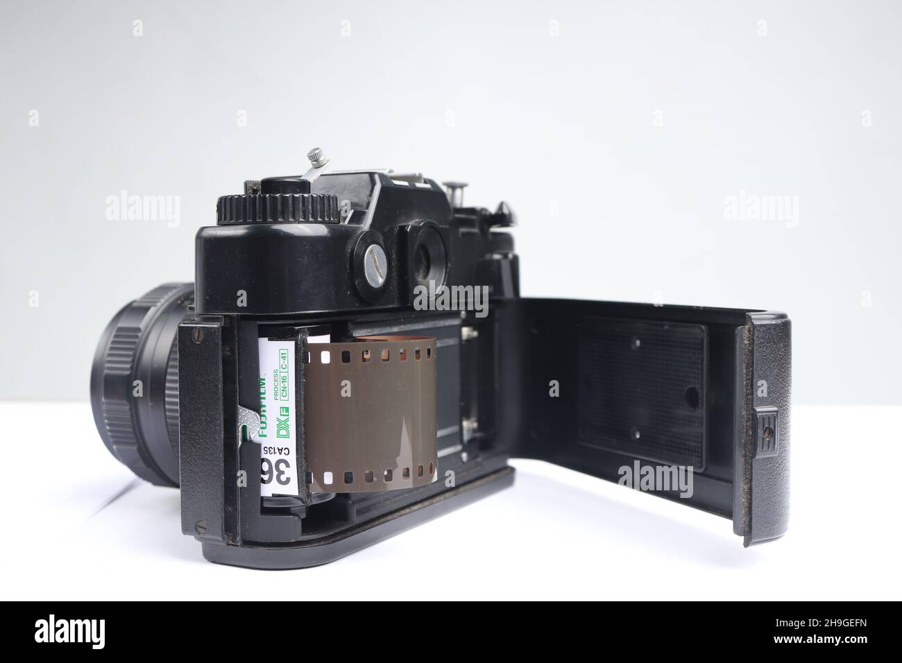 Surabaya, Indonesia. December 2021. Vintage analog camera with isolated ...