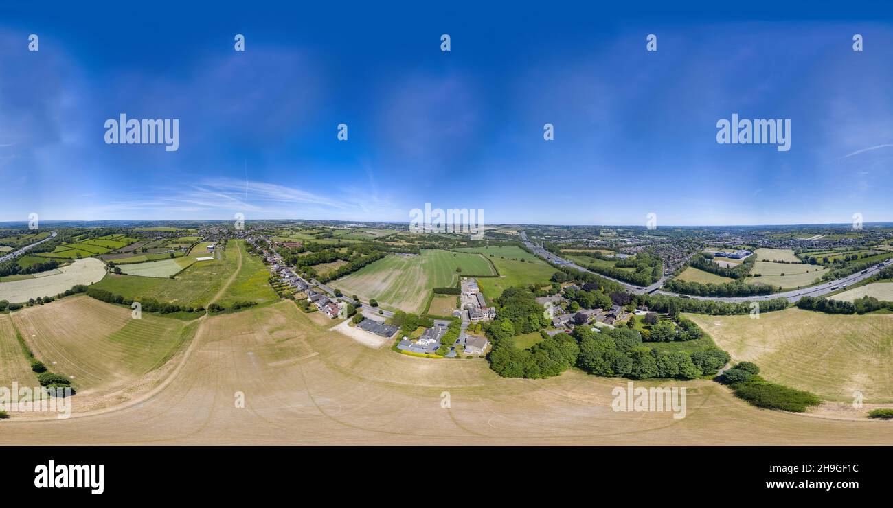 360 Degree panoramic sphere aerial photo of the UK village of ...