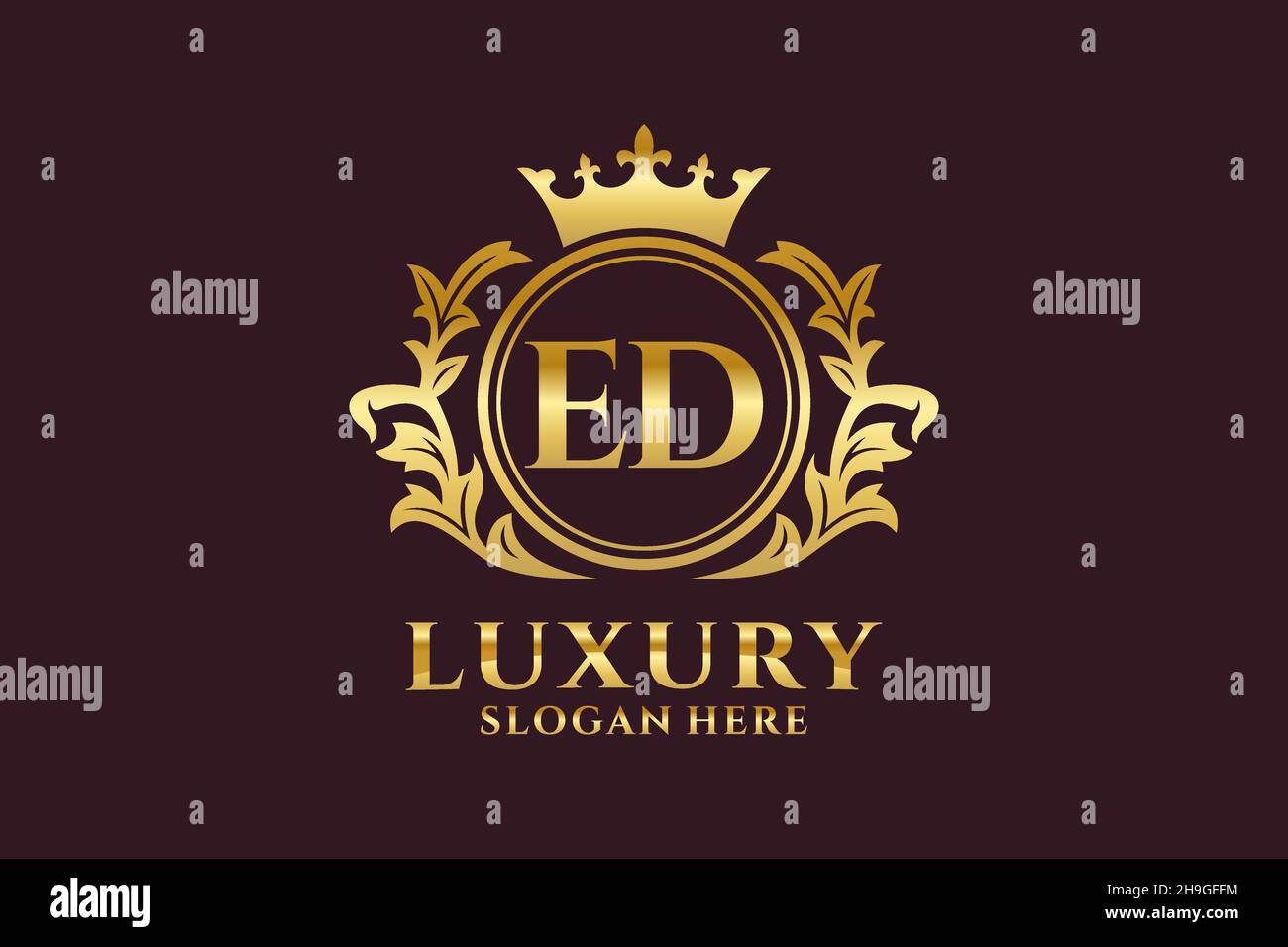 ED Letter Royal Luxury Logo template in vector art for luxurious ...
