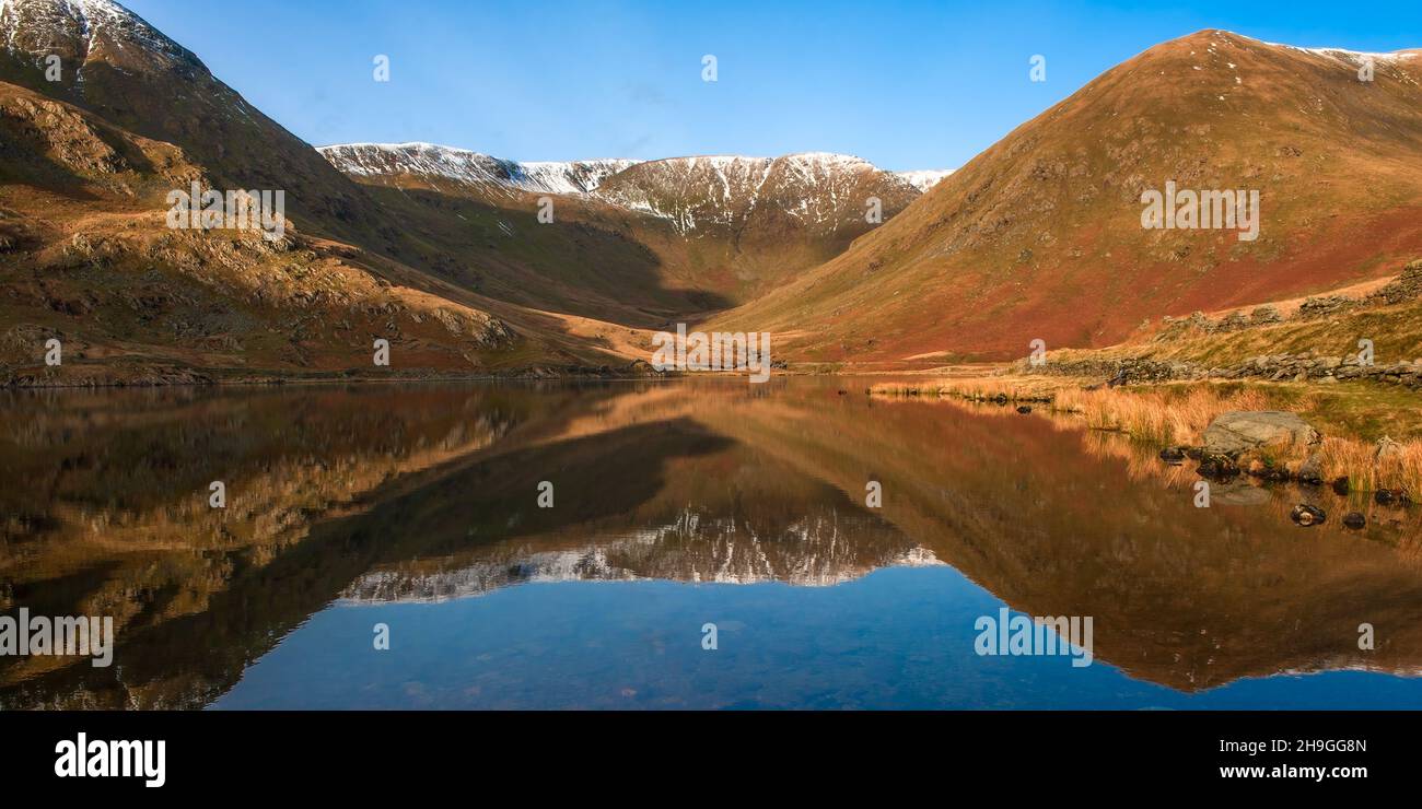 Panorama of Kentmere Reservoir at the head of Kentmere in Cumbria Stock ...