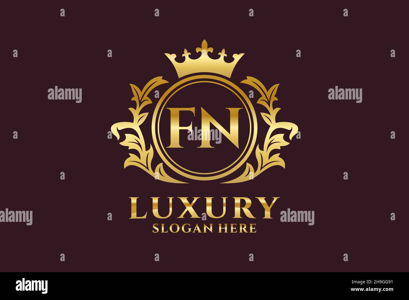 FN Letter Royal Luxury Logo template in vector art for luxurious ...