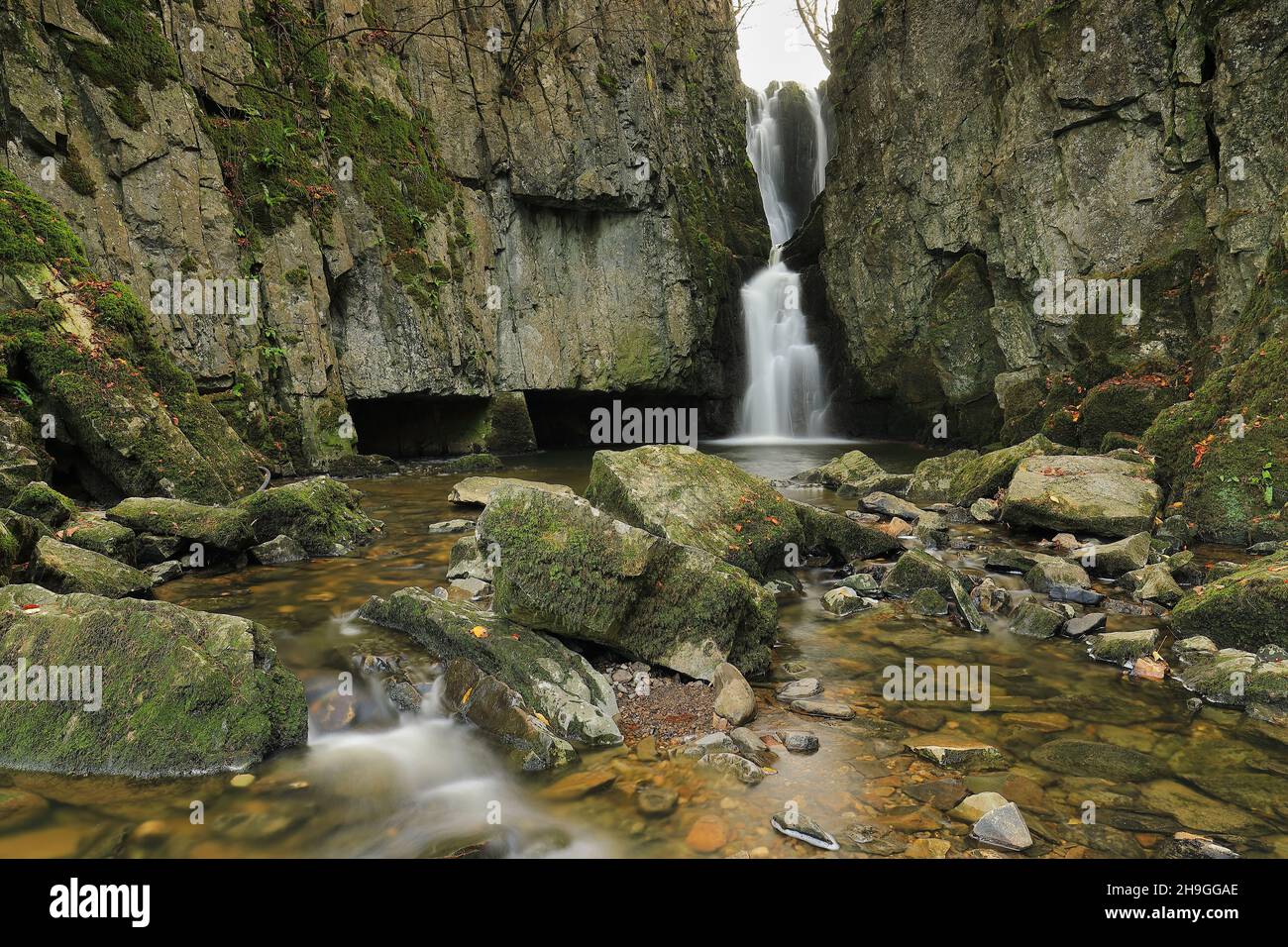 Waterfalls at Catrifgg Force, a short walk from the village of ...