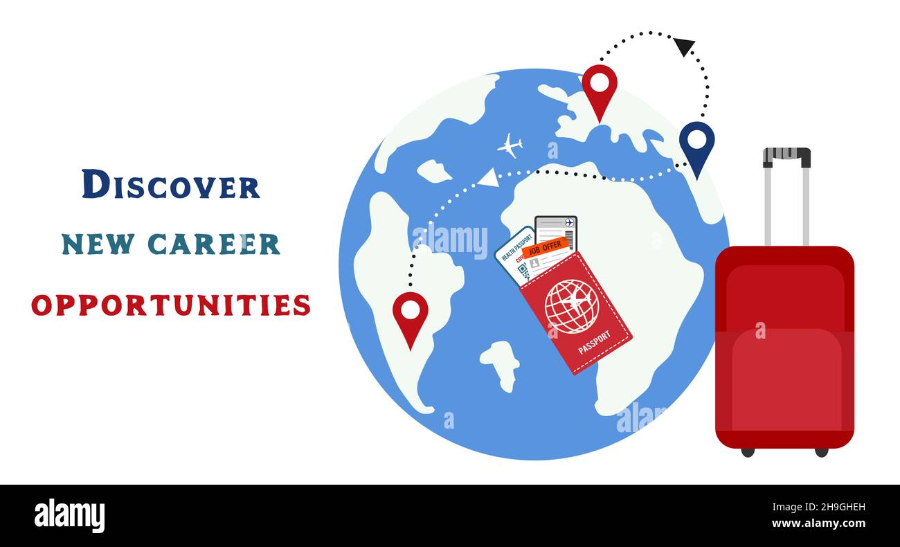 Vector illustration New career opportunities Relocation. Career ...