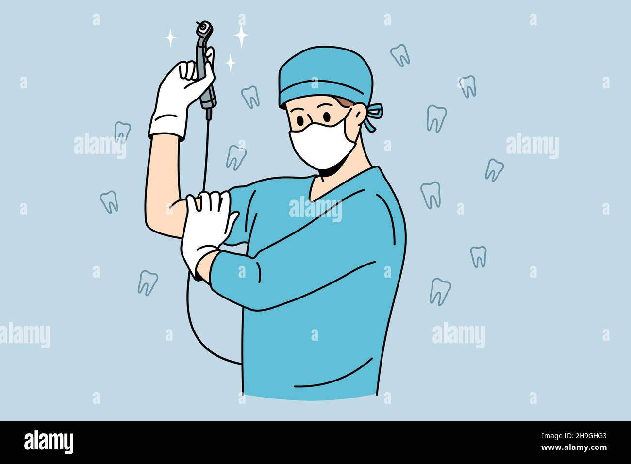 Male dentist standing in Stock Vector Images - Alamy