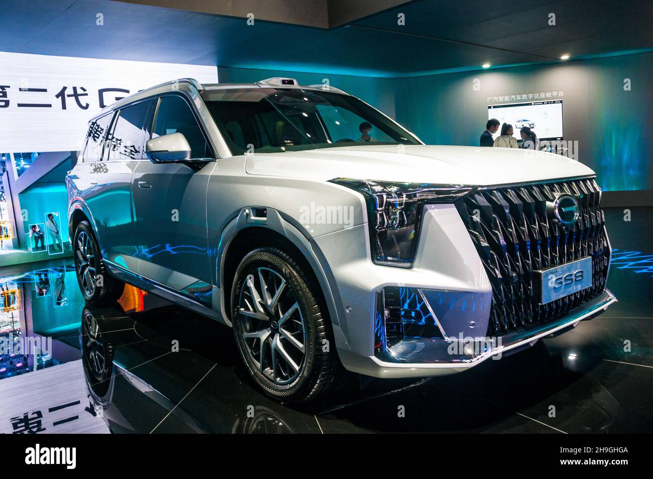 Trumpchi GS8 on display at the 2021 Guangzhou Auto Show, Guangdong ...