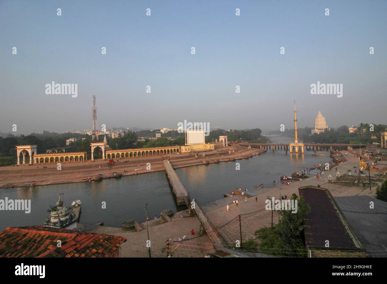 Alandi Devachi Ghat, Pune, Maharashtra, India. Bathing ghat on banks of ...