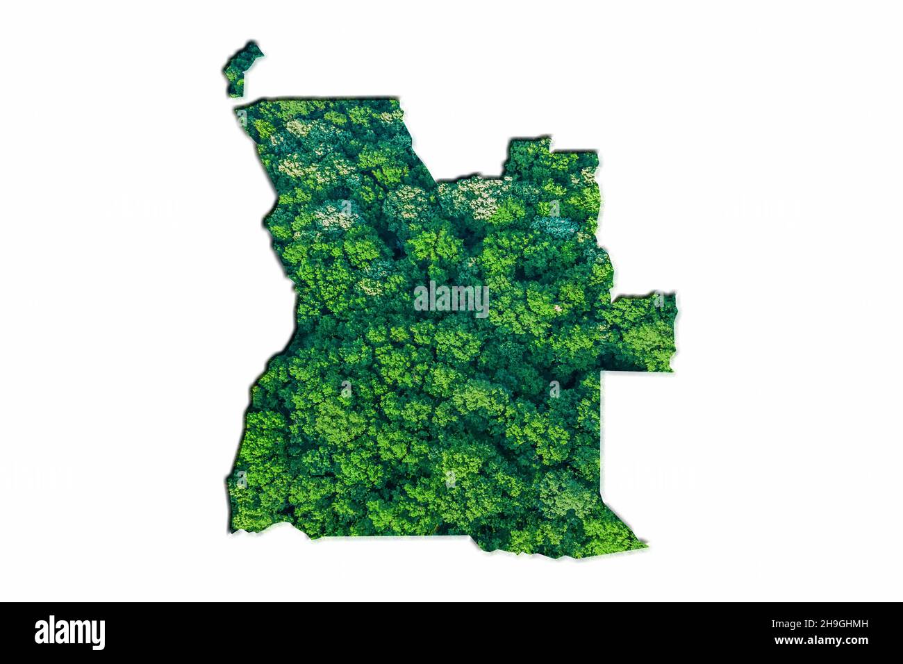 Green Forest Map of Angola, on white background Stock Photo - Alamy