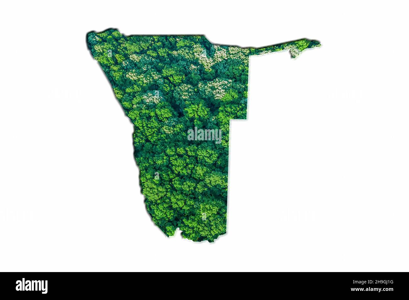Green Forest Map of Namibia, on white background Stock Photo - Alamy
