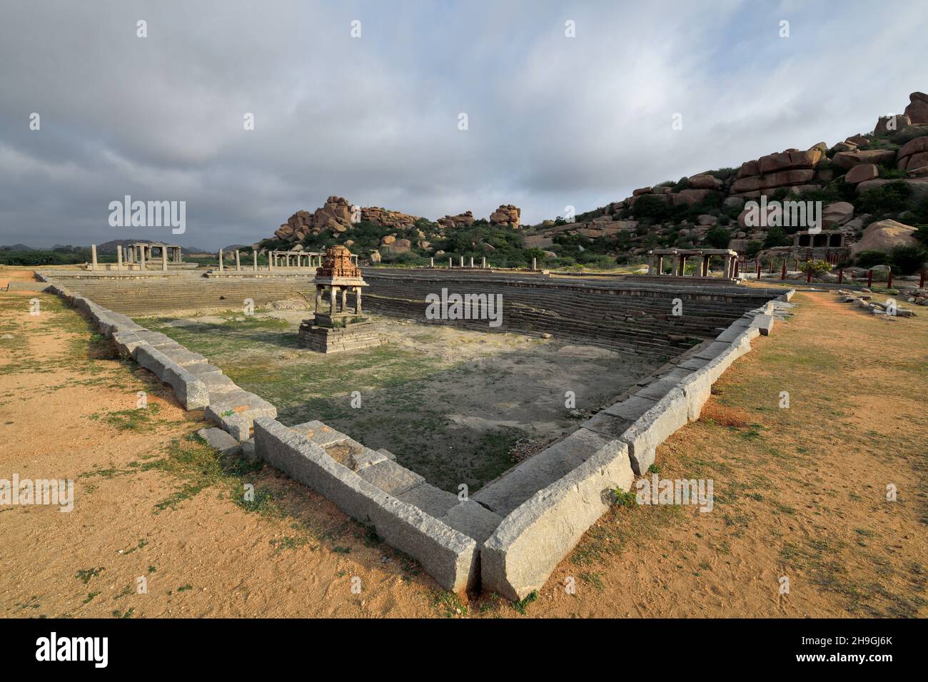 Vittalaraya Pushkarni or water tank at Hampi, Karnataka, India. UNESCO ...