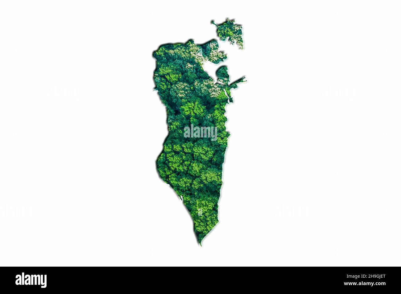 Green Forest Map of Bahrain, on white background Stock Photo - Alamy