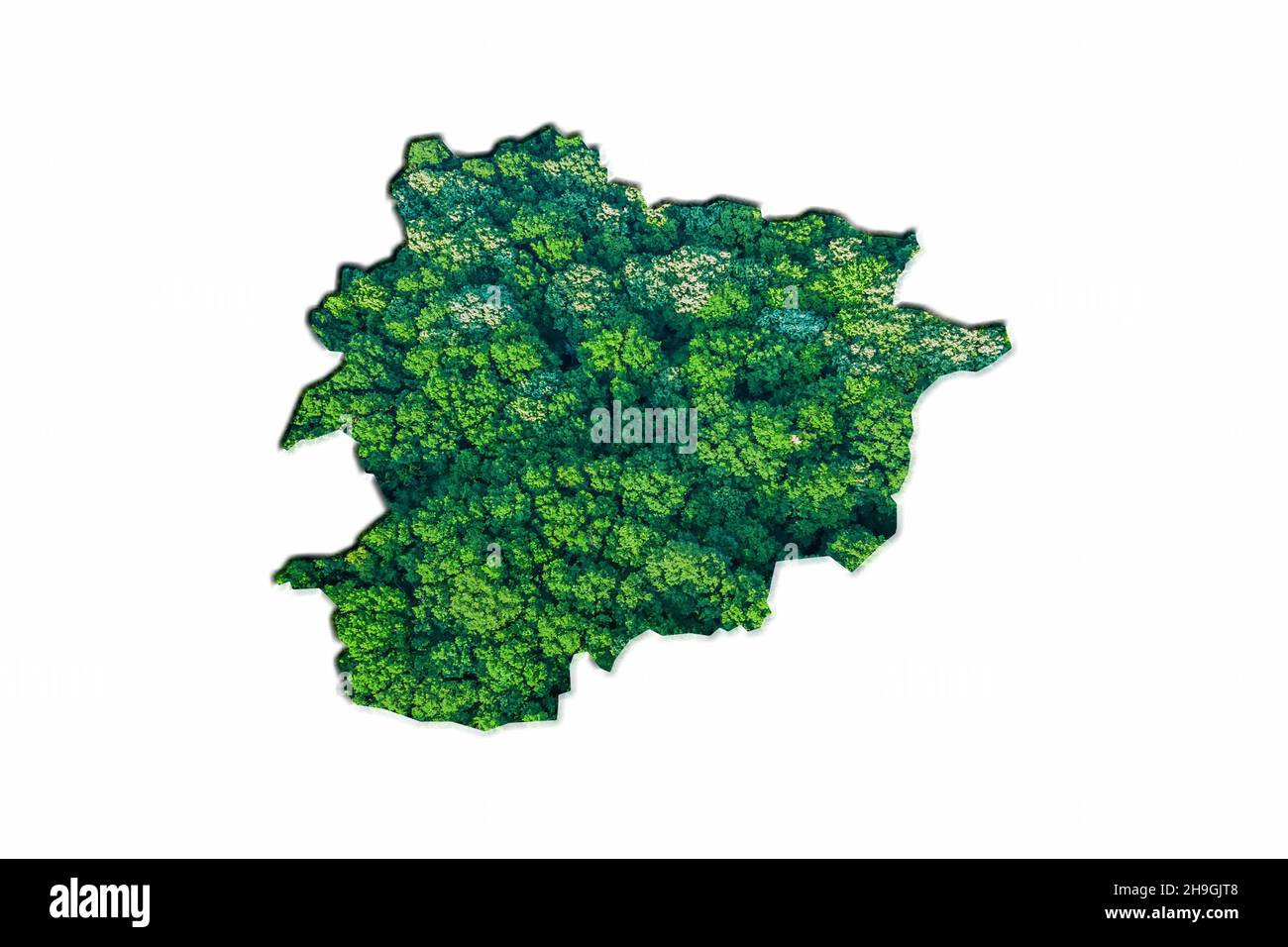 Green Forest Map of Andorra, on white background Stock Photo - Alamy