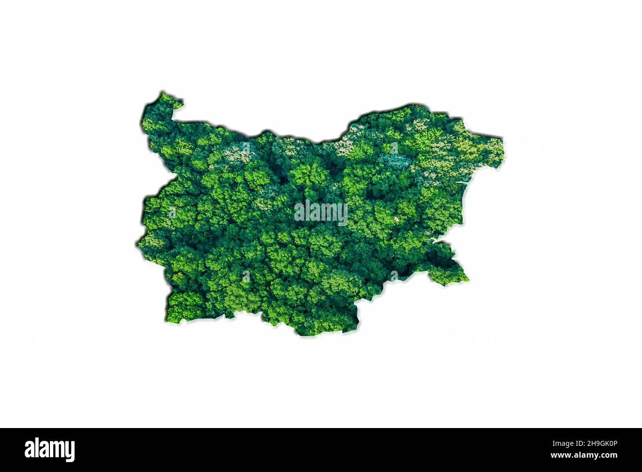 Green Forest Map of Bulgaria, on white background Stock Photo - Alamy