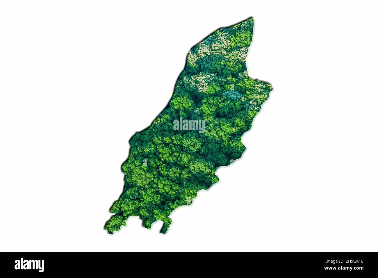 Green Forest Map of Isle of Man, on white background Stock Photo - Alamy