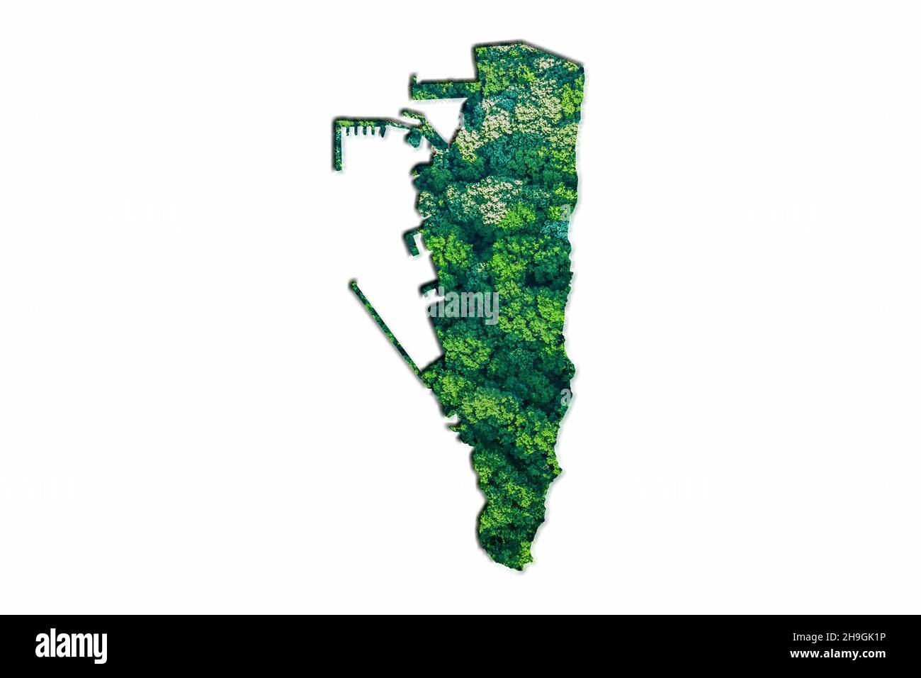 Green Forest Map of Gibraltar, on white background Stock Photo - Alamy