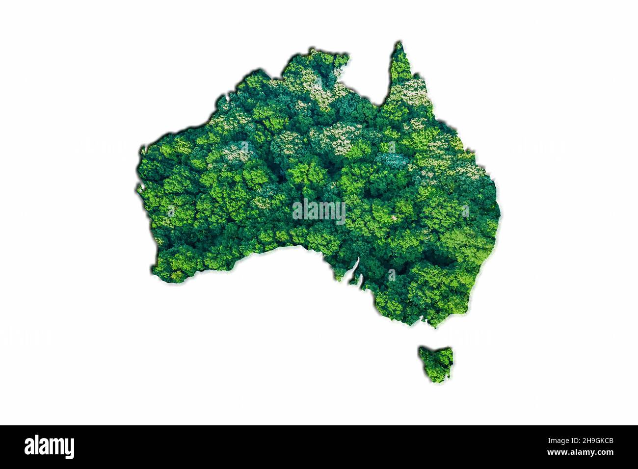 Green Forest Map of Australia, on white background Stock Photo - Alamy