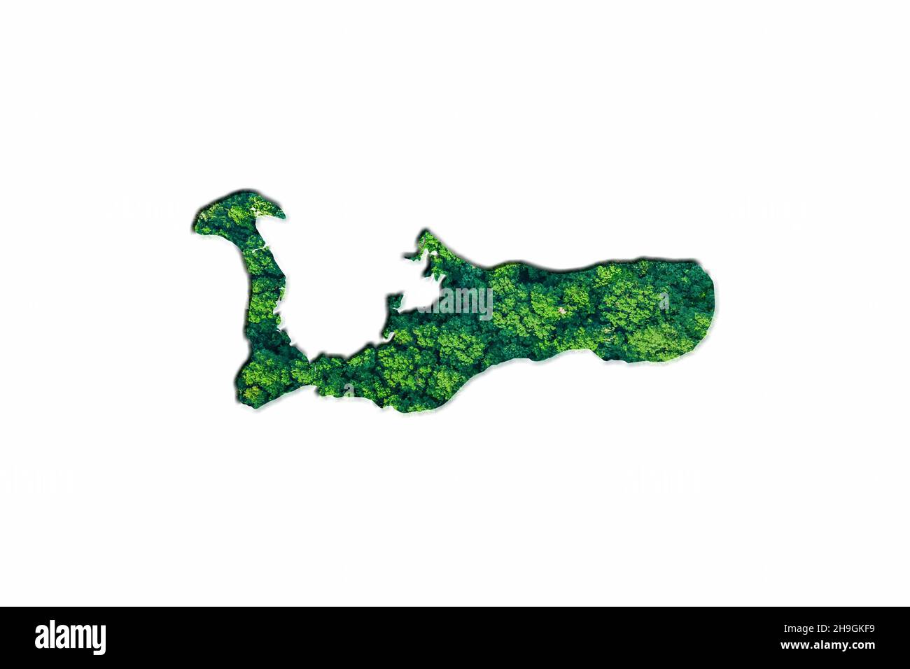 Green Forest Map of Cayman Islands, on white background Stock Photo - Alamy