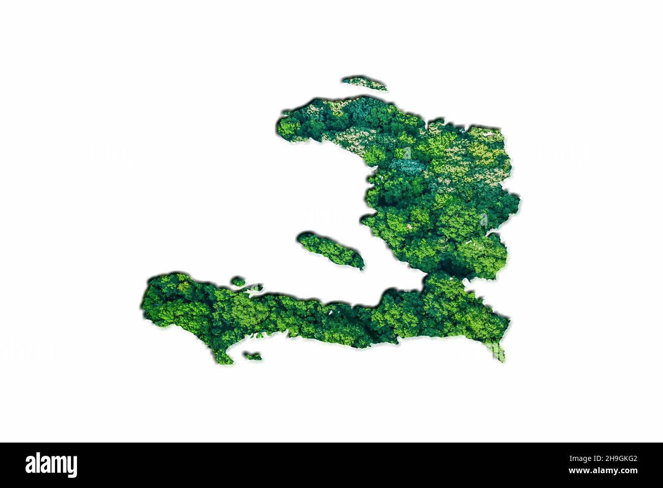 Green Forest Map of Haiti, on white background Stock Photo - Alamy