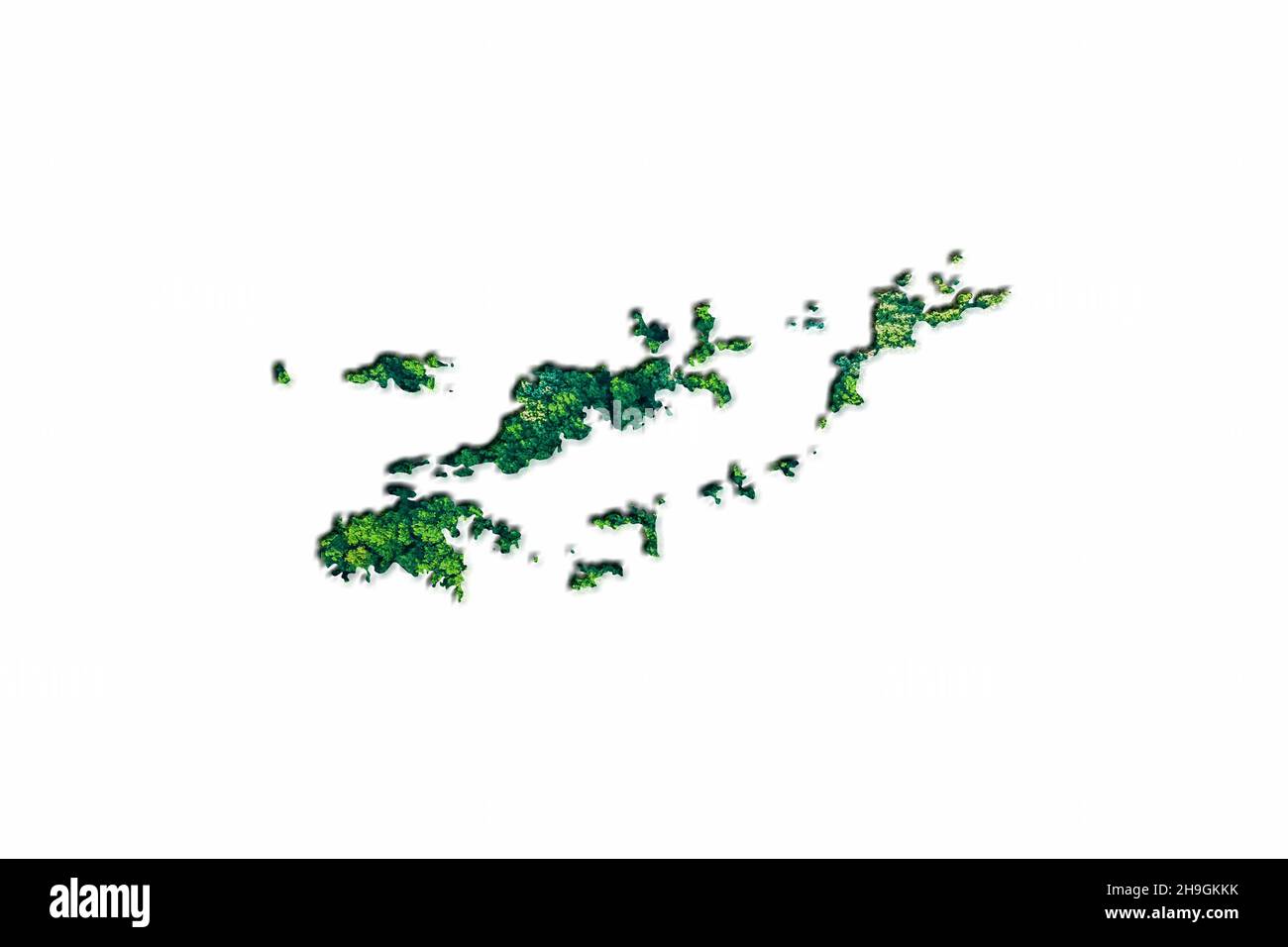 Green Forest Map of Virgin Islands British, on white background Stock ...