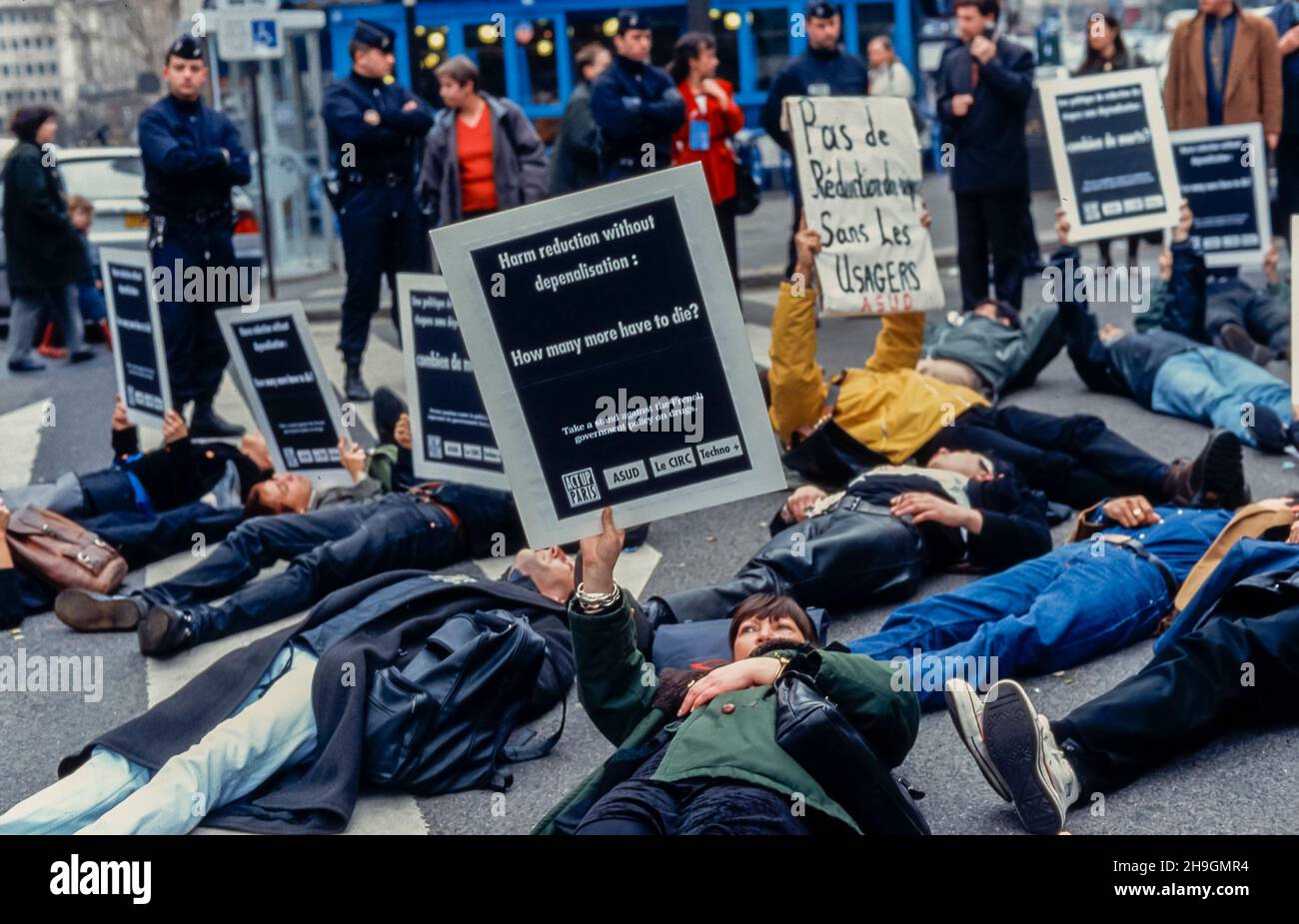 Paris, France, Group People, AIDS Activists from Act Up Paris ...