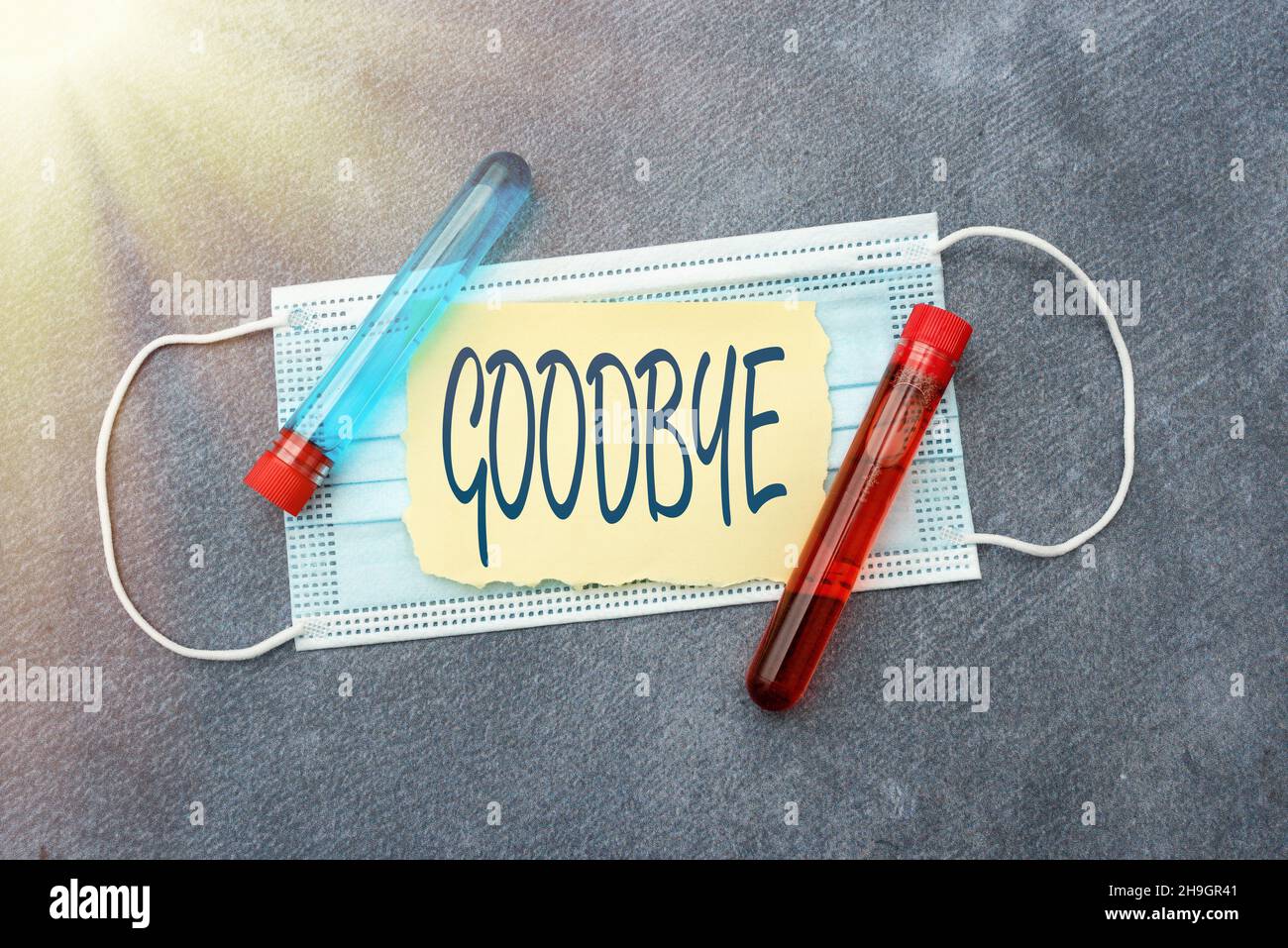 Sign displaying Goodbye. Word Written on used to express good wishes ...