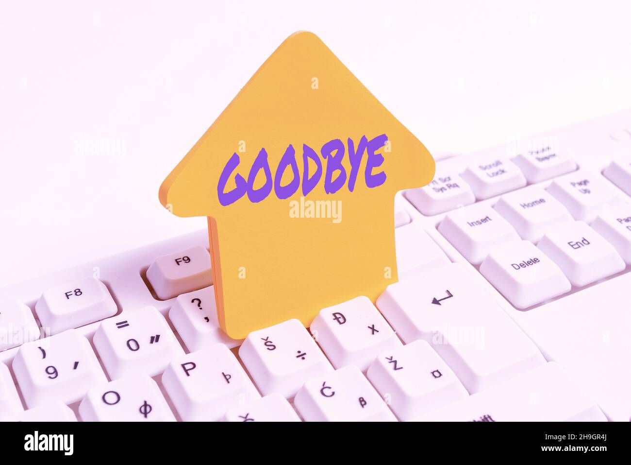 Conceptual caption Goodbye. Word Written on used to express good wishes ...