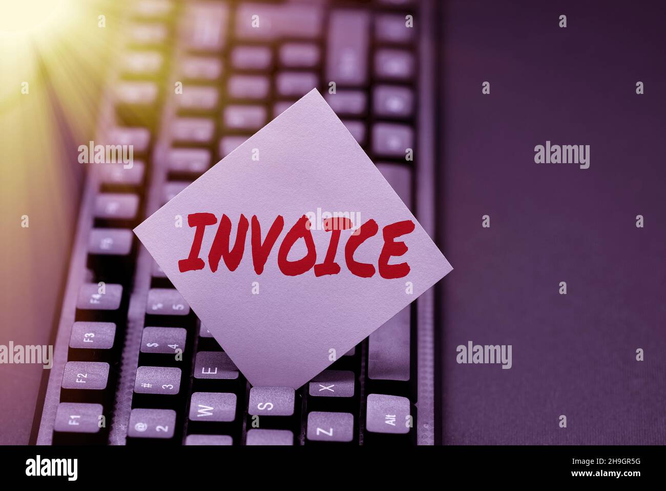 Handwriting text Invoice. Word for List of goods sent services provided ...