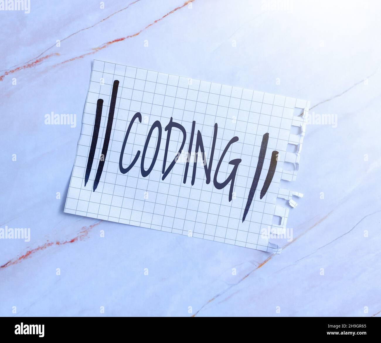 Hand Writing Sign Coding Word For Assigning Code To Something For