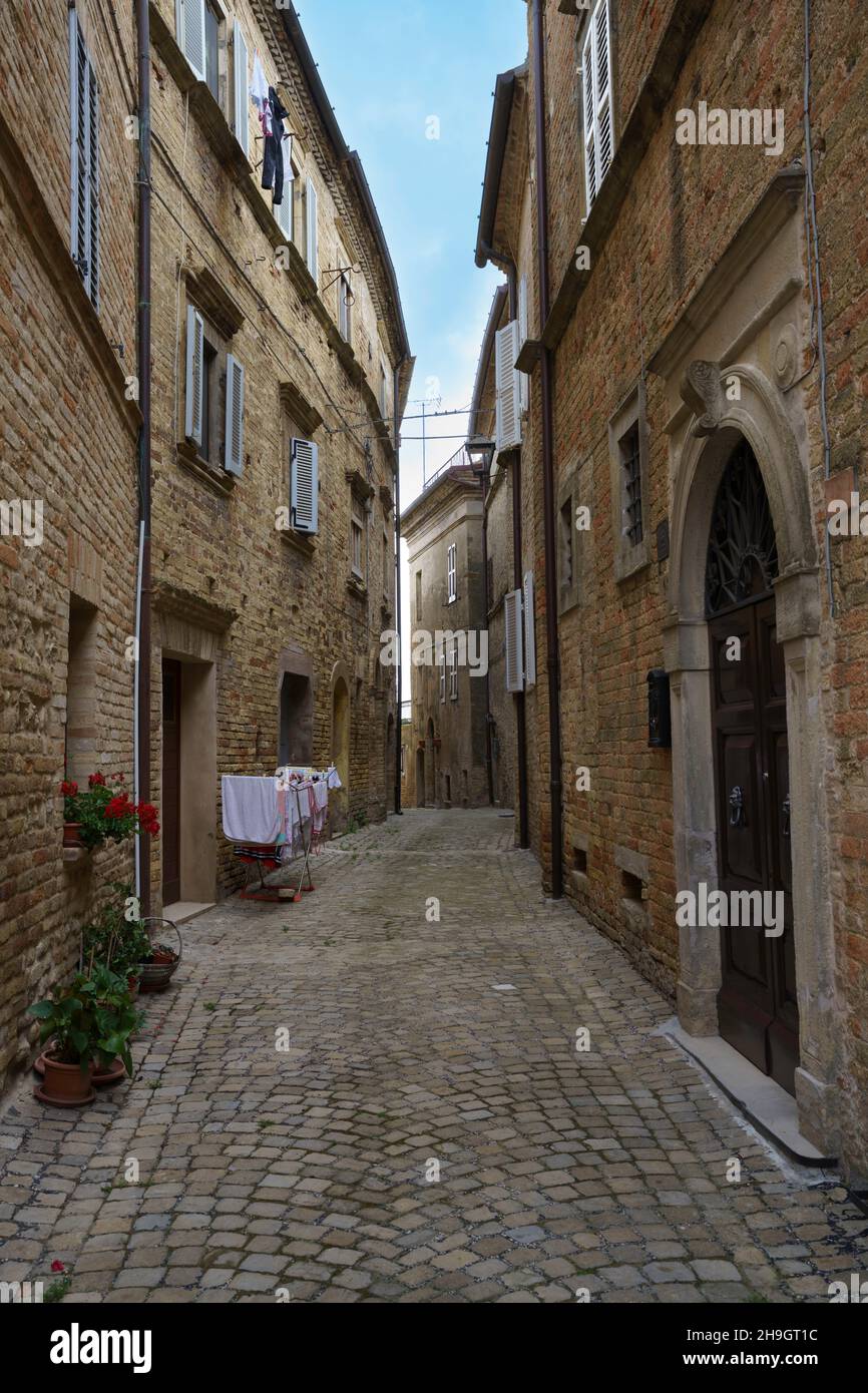 Moresco, famous medieval village in the Fermo province, Marche, Italy ...