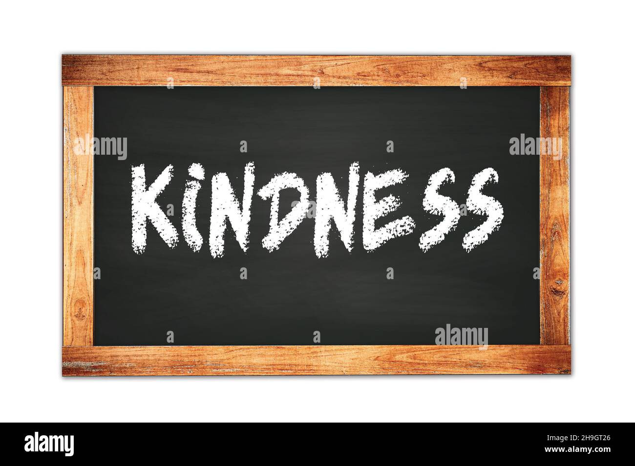 KINDNESS text written on black wooden frame school blackboard Stock ...