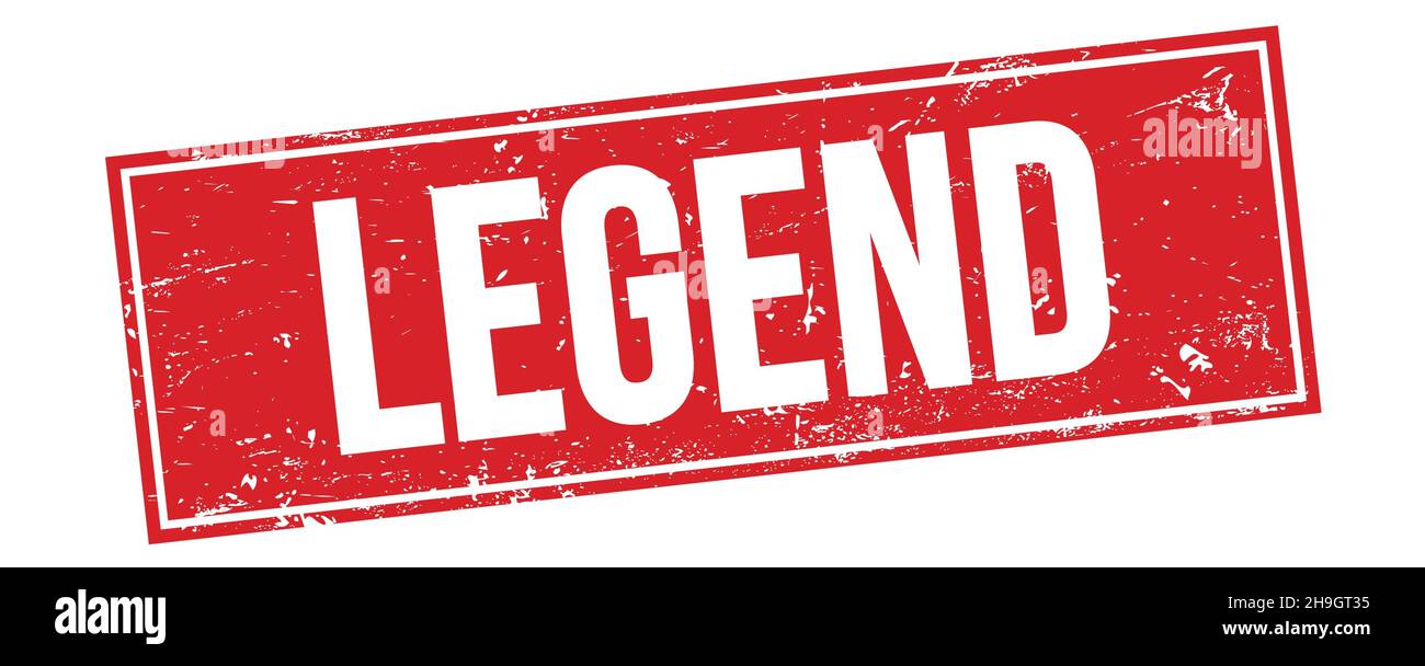 LEGEND text on red grungy rectangle stamp sign Stock Photo - Alamy