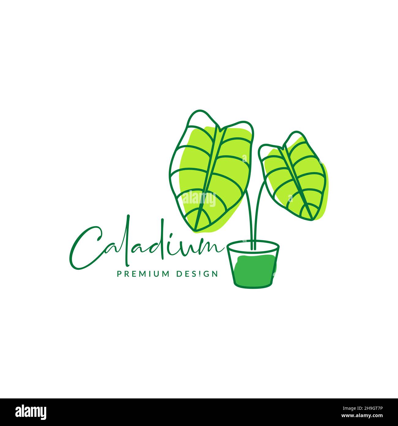 abstract garden plant caladium logo symbol icon vector graphic design ...