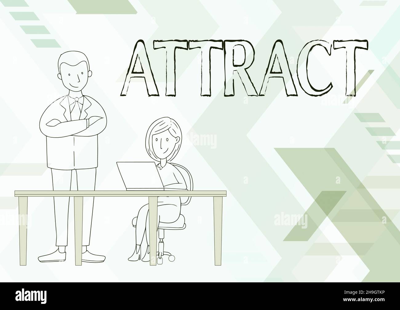 Conceptual caption Attract. Business showcase to draw by a physical ...