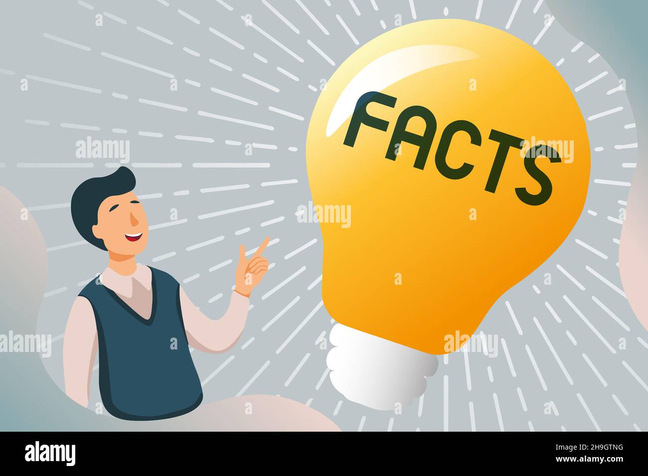 Text caption presenting Facts. Word Written on information used as ...