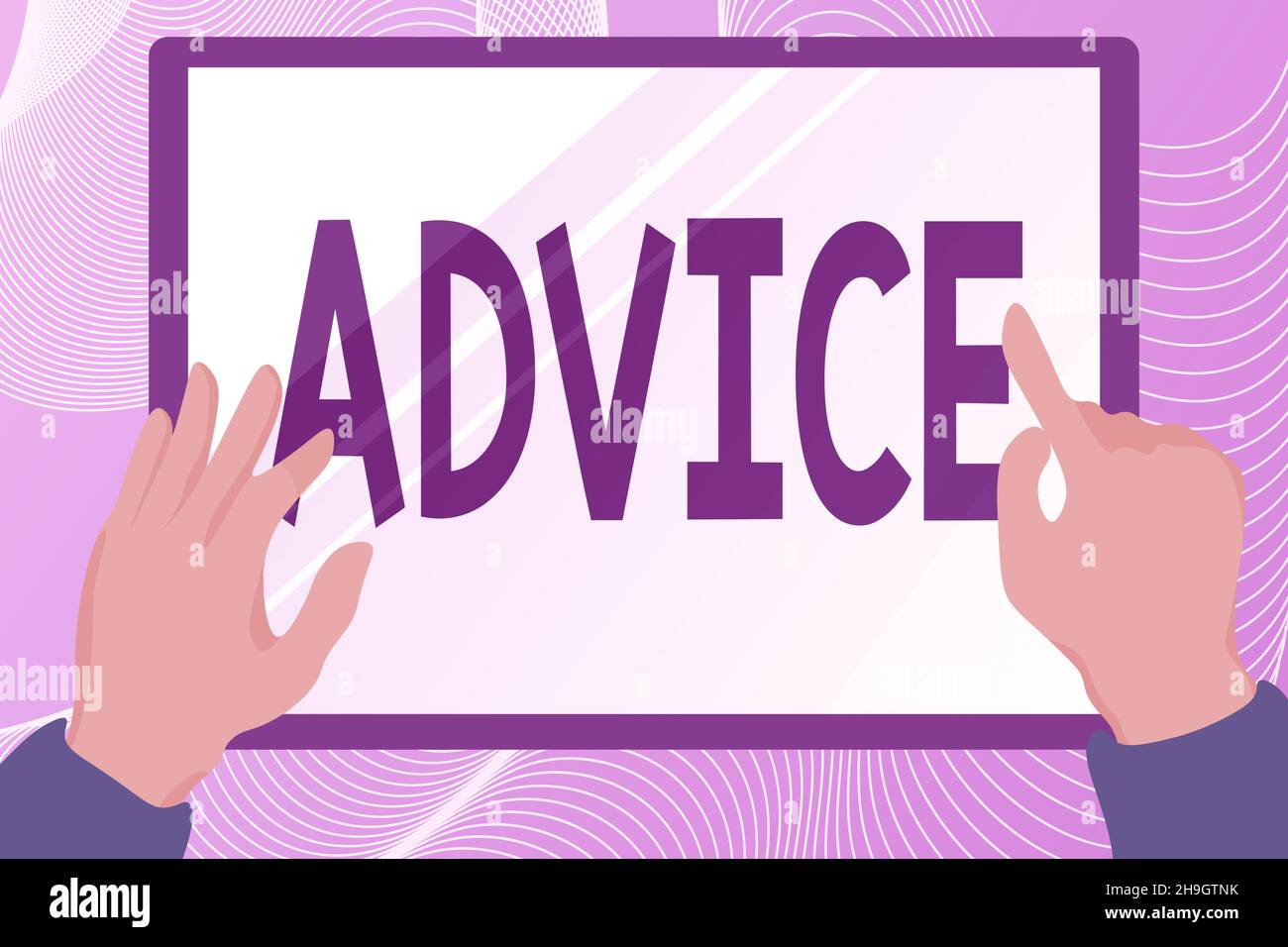 Text caption presenting Advice. Internet Concept guidance or ...