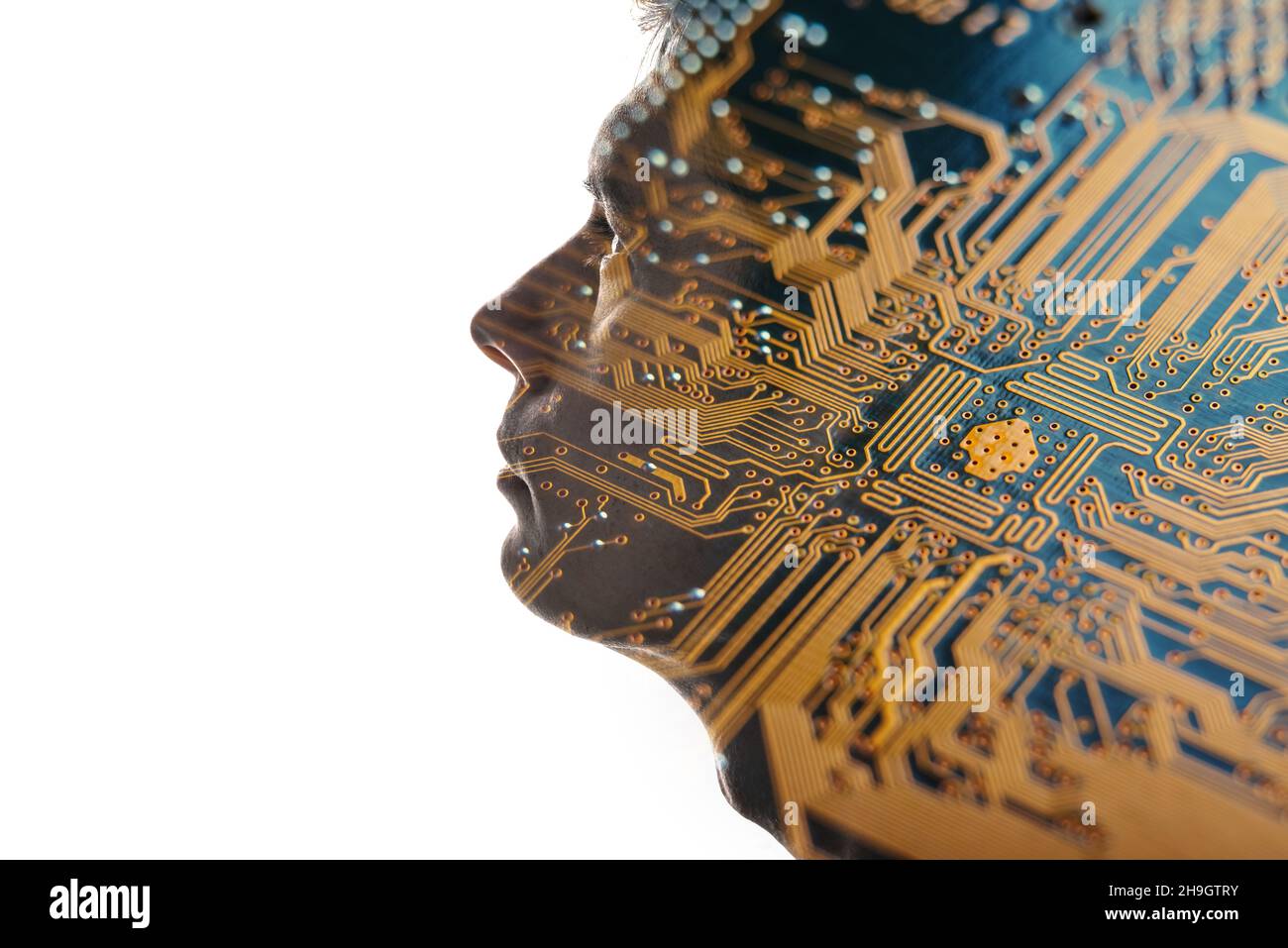 Micro chip in head hi-res stock photography and images - Alamy