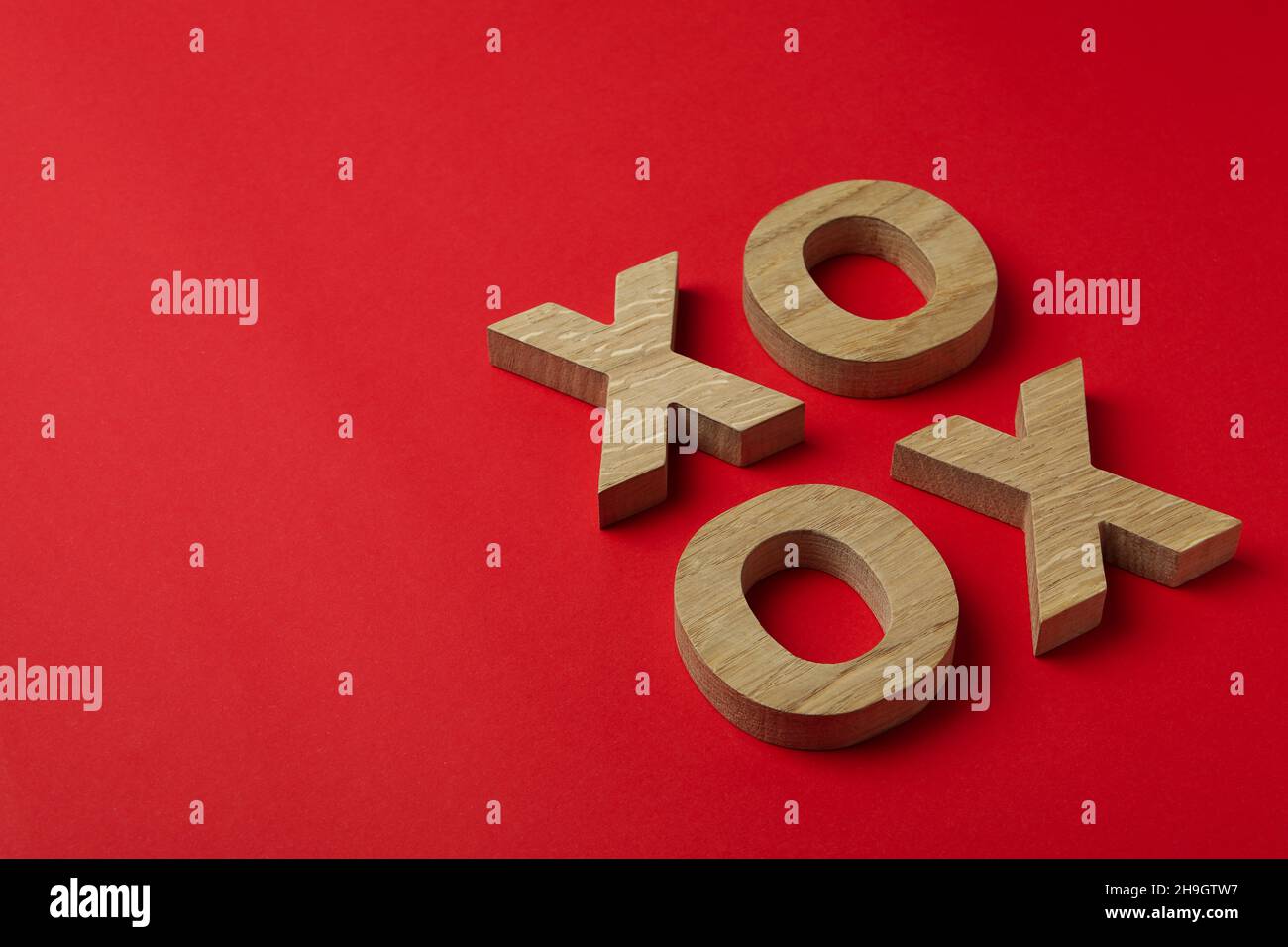 Valentine's Day concept with XO letters on red background Stock Photo ...
